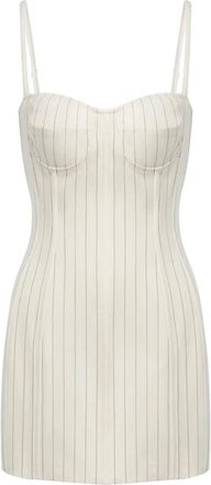 Dondup Slim Pinstripe Mini Dress - - Dresses - Damen - Wei&szlig; - S