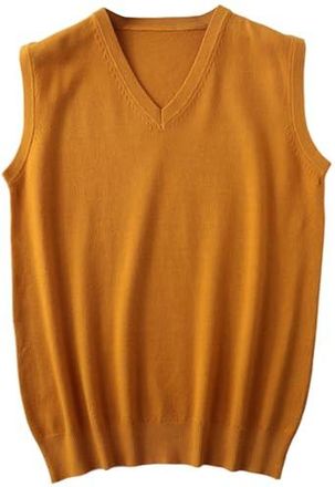 Generic Pull sans manches et gilets tricotés pour homme Col en V Gilet en tricot léger Printemps Automne Respirant Doux Superposition Pièce Décontractée Confo