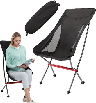 Generic Faltbarer Outdoor Stuhl | Platzsparende Sitzgelegenheit - Leichter Rasensitz,F&uuml;r Angeln Camping Picknick Terrasse Balkon Garten