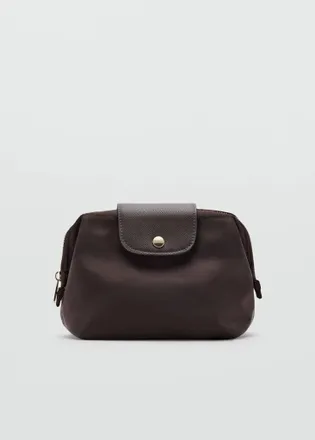 Mango Trousse de toilette moyenne en nylon chocolat - Femme - Taille unique - MANGO