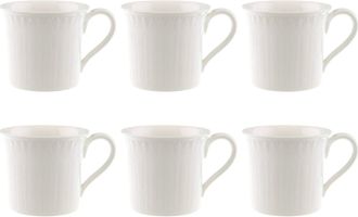 Villeroy & Boch CELLINI Mokka- u Espressoobertasse 100ml 6er Set weiß Porzellan