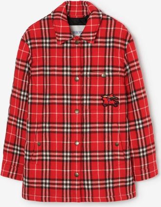 Burberry Surchemise en laine Check, Size: XS