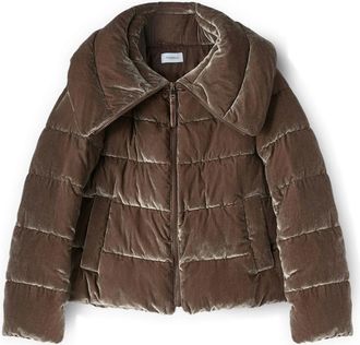 Motivi Femme, Vestes, Brun, Taille: 44 FR Doudoune matelassée en velours épais