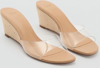 Mango Sandale mit Vinyl-Keilabsatz nude - Damen - 35 - MANGO