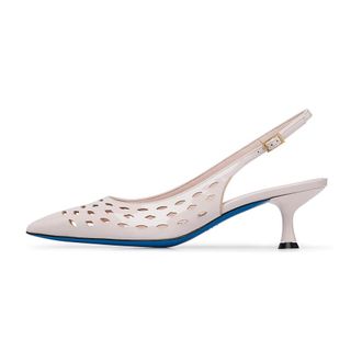 Loriblu Slingback in Puderrosa Lack mit laser-geschnittenen geometrischen Motiven - - Shoes - Damen - Rosa - 41 EU