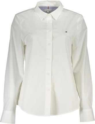 Tommy Hilfiger Femme, Blouses et Chemises, Blanc, Taille: 40 FR Chemise Blanche en Coton avec Col Italien