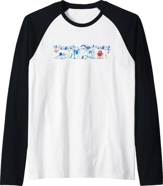 Moomin Color Mymble Moomintroll Stinky Skifahren Wintersport Spiele Raglan