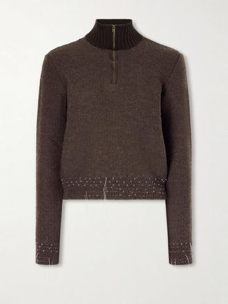 Maison Margiela Pull En Laine M&eacute;lang&eacute;e Effet Vieilli - Marron