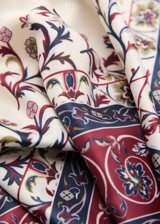 Mango Foulard satin&eacute; imprim&eacute; bleu marine - Femme - Taille unique - MANGO