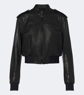 Gucci Cropped-Bomberjacke aus Leder