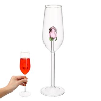 Cabilock Hochzeit Glas Rose Toasten Gl&auml;ser Fl&ouml;ten f&uuml;r Hochzeitstag Party Dekoration Trinken Bier Wasser Saft Wein