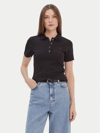 Tommy Hilfiger Poloshirt 1985 WW0WW42047 Schwarz Slim Fit