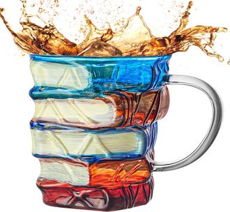 Generic Buchtasse - Glas-Buchtasse, Kaffeetasse, Becher, Vintage-Wasserbecher, lustige Dekoration, Schreibtischzubeh&ouml;r, Heimdekoration f&uuml;r Bibliothekarin, Les