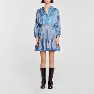 Sandro Robe courte imprim&eacute; cravate