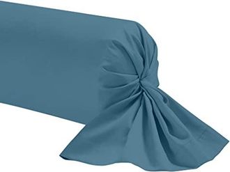 Someo Taie de traversin Bleu min&eacute;ral 100% Coton Biologique 140 cm