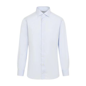 Brioni Cotton Shirt - - Shirts - Herren - Blau - 2XL