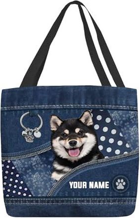 Generic Femme Sac A Bandoulière Sacs À Main Epaule Tote Bag Imperméable Sac De Plage Réutilisable Sac À Provisions De Courses Pour Voyage Shopping Chien Shiba