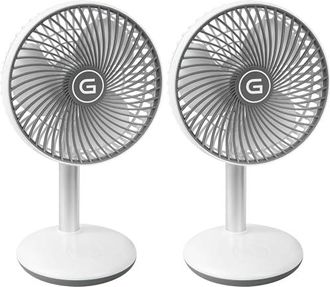 Gutfels Tischventilator VENTI 3010 R, 15 cm &Oslash;, USB Ventilator mit 4.000 mAh Akku, Touchbedienung, 4 Geschwindigkeiten (Packung mit 2)