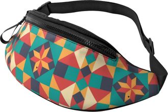Generic Brusttasche Mode H&uuml;fttaschen Buntes Scheunen-Quiltmuster Verstellbarer H&uuml;fttasche F&uuml;r Camping Outdoor Sport 14X35Cm