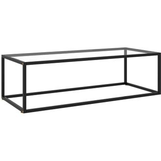 vidaXL Table basse Noir avec verre trempé 120x50x35 cm Vidaxl
