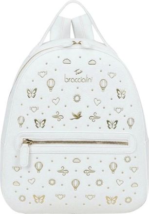 Braccialini Femme, Sacs, Blanc, Taille: ONE Size Sac &agrave; Dos Beth Strass