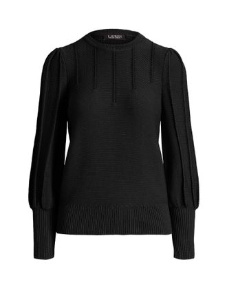 Ralph Lauren PUFF-SLEEVE COTTON SWEATER