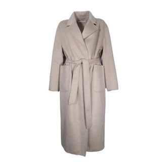 Kaos Eleganter Elfenbein Wollmantel - - Coats - Damen - Beige - M