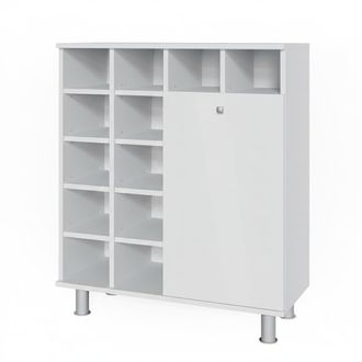 Vicco Badschrank Wei&szlig; Fynn 78x92x34 cm - W&auml;scheschrank f&uuml;r die Schmutzw&auml;sche, Zus&auml;tzlicher Stauraum f&uuml;r Handt&uuml;cher, Pflegeprodukte & Deko