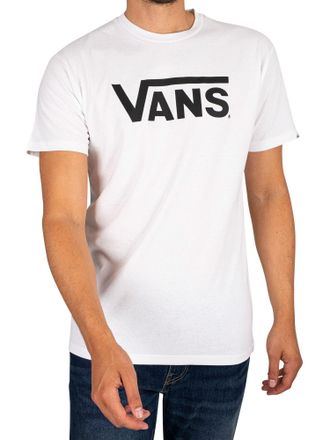Vans Herren Classic Drop V T-Shirt, Wei&szlig;-Schwarz, S