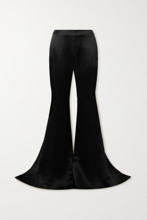 Ann Demeulemeester Pantalon &Eacute;vas&eacute; En Satin Elfa - Noir