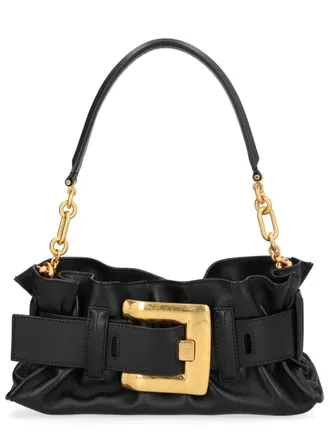 Balmain Womens Mini Anthem Bag Black Calf Leather Shoulder