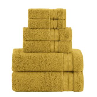 Elegant Comfort Luxuri&ouml;ses 6-teiliges Handtuch-Set, Premium weiche 100% t&uuml;rkische Baumwolle, DREI-Linien-Popcorn-Design, 2 Badet&uuml;cher, 2 Handt&uuml;cher und 2 Waschlappen,