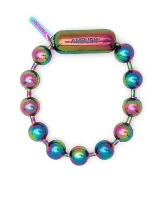 AMBUSH bracelet en maille boule &agrave; effet iris&eacute; - Rose