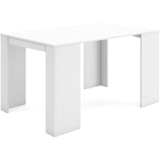 Skraut Home Ausziehbarertisch, Multifunktionaler ausziehbarer, 140, F&uuml;r 6 G&auml;ste, Esszimmertische, Moderner Stil, Wei&szlig; - Skraut Home