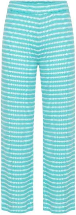 STUDIO UNTOLD Schlupfhose Hose Wide Legs Struktur Muster Elastikbund