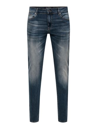 Only & Sons Herren ONSLOOM Slim Jax Ebony 0366 DOT DNM Jeans, Dark Blue Denim/Detail:Tinted, 32W/ x 32L