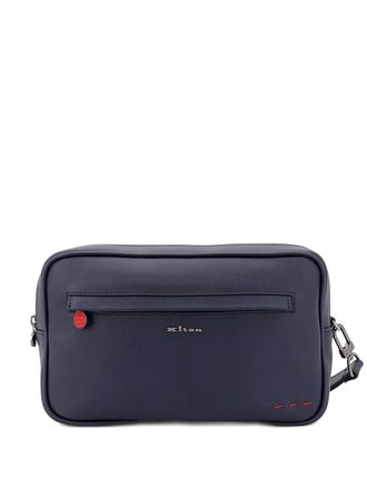 Kiton removable-handle clutch bag - Bleu