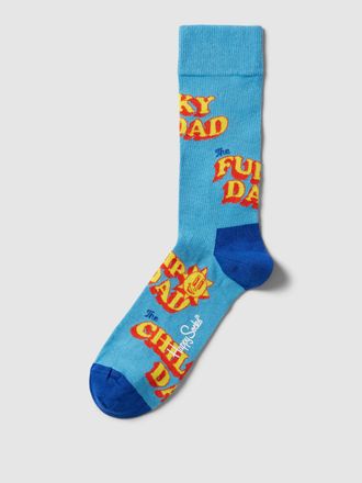 Happy Socks Socken mit Statement-Print Modell Number One Dad