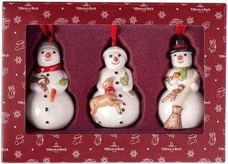Villeroy & Boch Nostalgic Ornaments Ornamente Weihnachten Bunt, Weihnachtsdekorationen Schneemänner, Deko Weihnachten, Figuren, Anhänger, Baumschmuck, Porzellan und K