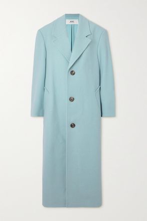 Ami Mantel Aus Einer Wollmischung - Blau