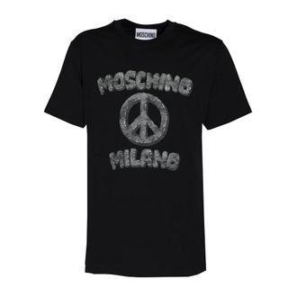 Moschino Schwarzes Carved Stones T-Shirt - - Tops - Herren - Schwarzk - S