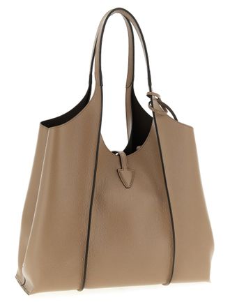 Tod's Womens T Timeless Tote Beige Calfskin Leather