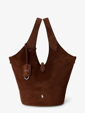 Ralph Lauren Play suede shoulder bag with contrasting logo - POLO RALPH LAUREN - gender_Woman