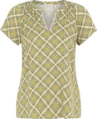 Cartoon Damen Blusenshirt mit Muster 40, Gr&uuml;n/Violett