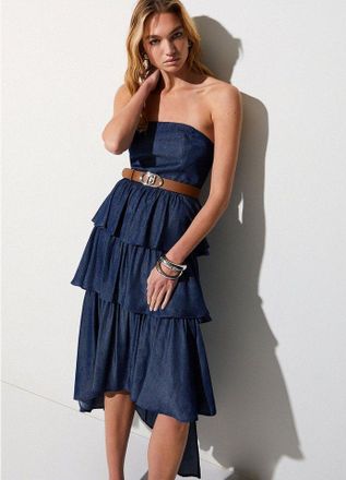 Liu Jo Jeanskleid CHAMBRAY - Midikleid Damen - Sommerkleid - locker - ger&uuml;scht