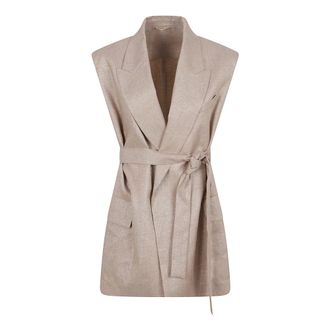 Brunello Cucinelli Femme, Vestes, Beige, Taille: 38 FR Belted Jacket