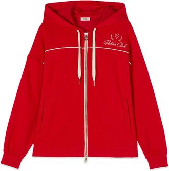 Oltre Femme, Sweatshirts et sweats &agrave; capuche, Rouge, Taille: 36 FR SweaT-shirt zipp&eacute; &agrave; capuche et finitions