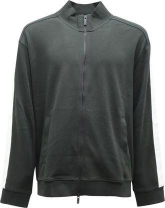 Armani Homme, Sweatshirts et sweats à capuche, Vert, Taille: XL SweaT-shirt zippé avec bandes logo