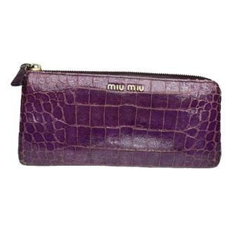 Miu Miu Portefeuille en cuir Pre-owned - Femme - Pre-owned - Violet - Taille: ONE Size