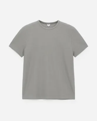 Arket K&ouml;rpernahes Baumwoll-T-Shirt -Grau